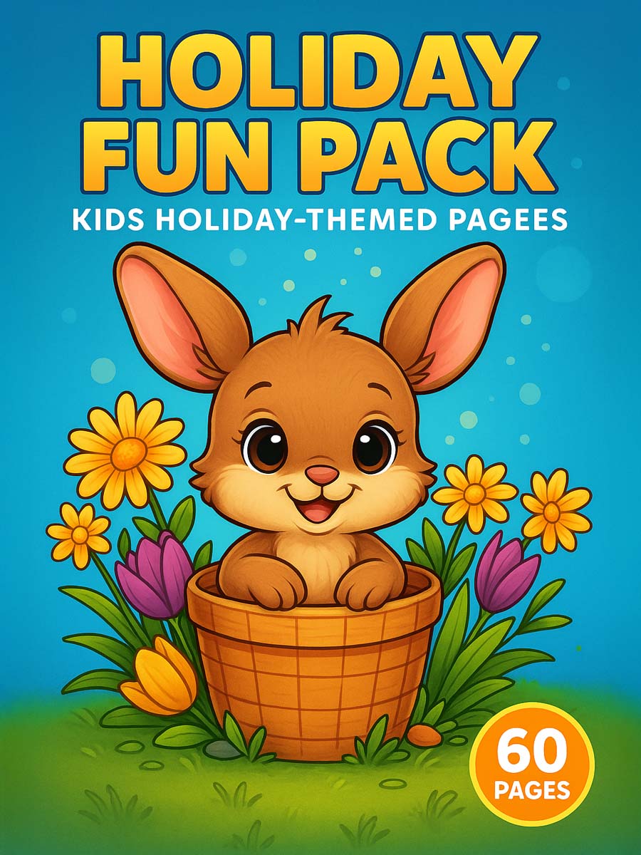 Holiday Fun Pack – 60 Kids Holiday-Themed Coloring Pages | Caroles ...